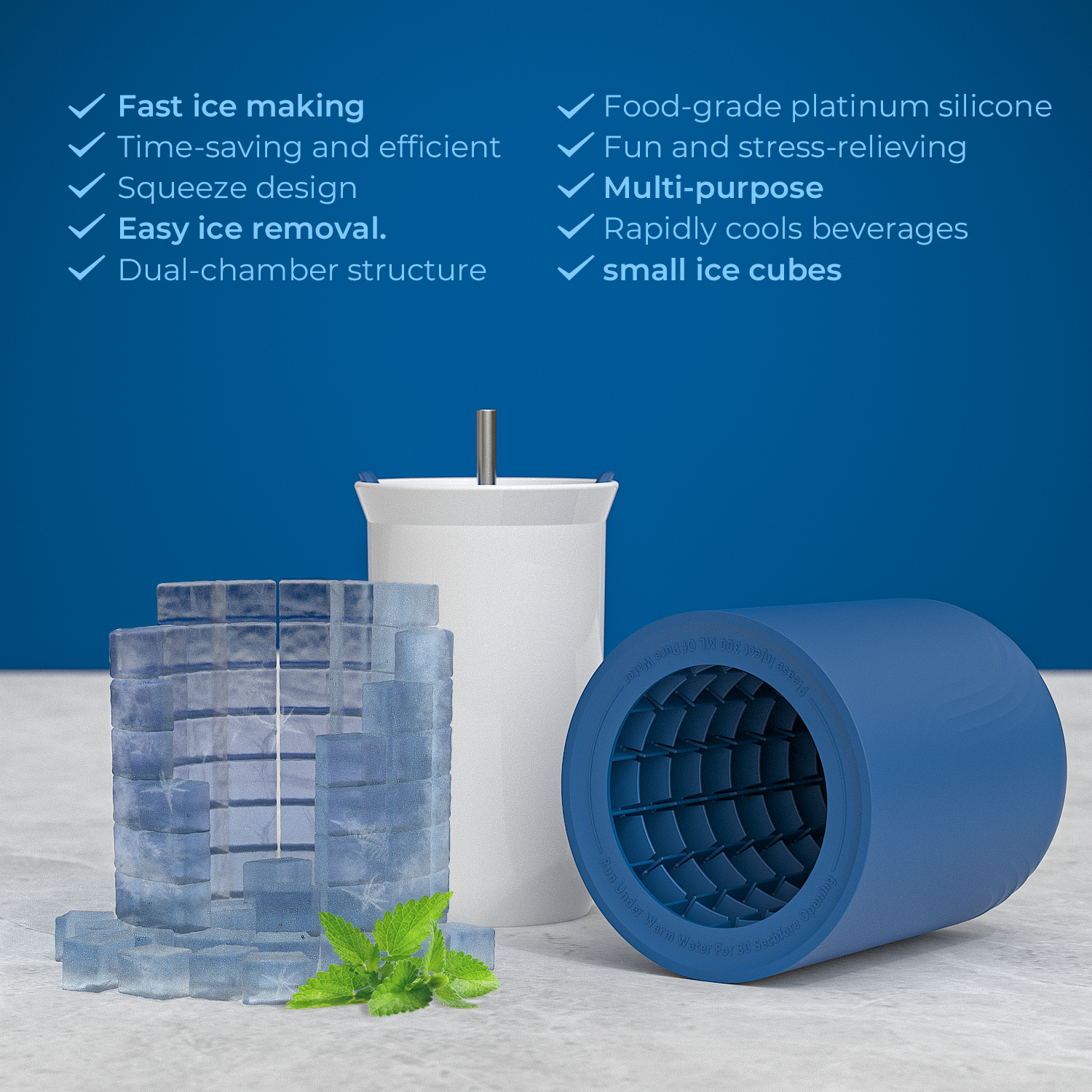 Silicone Ice Bucket (2 in 1) Ice Cube Maker - Zoho Silicone - Zoho Silicone